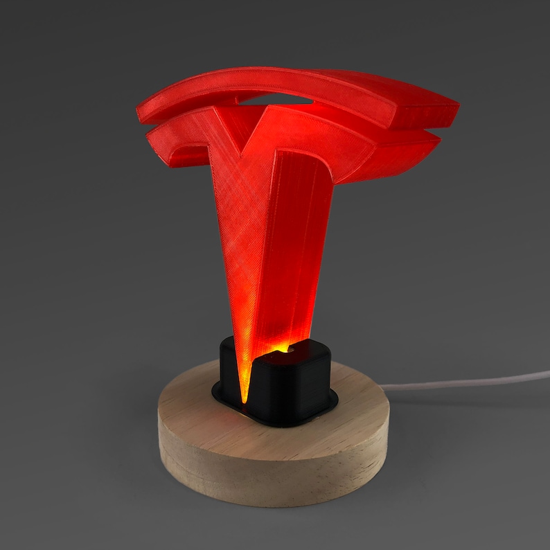 Tesla LED Emblem Lamp, 3D Printed - Etsy