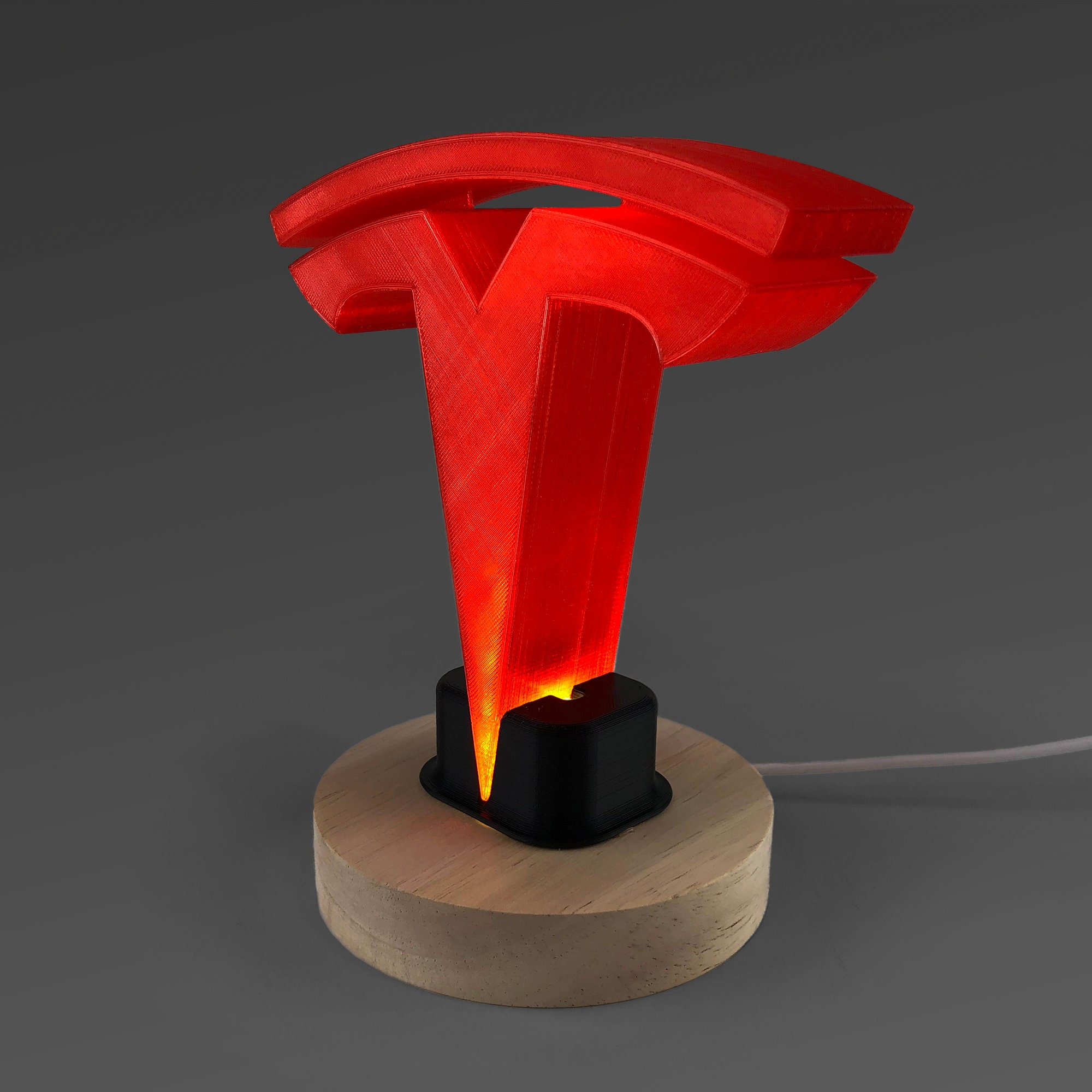 Tesla LED Emblem Lamp, 3D Printed - Etsy