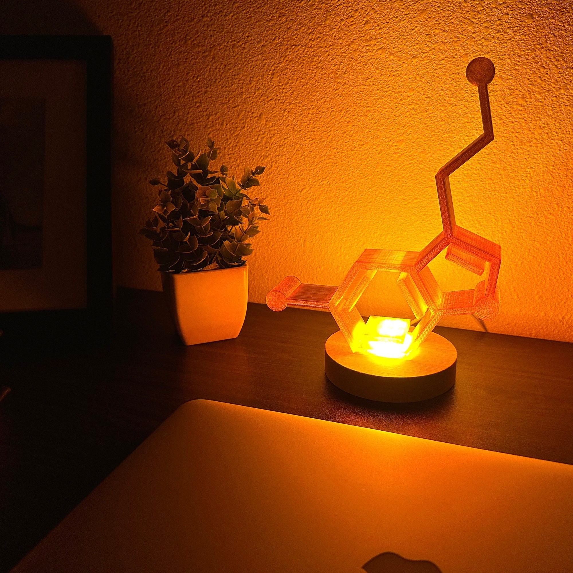 Serotonin Lamp 3D Printed Mood Lamp Table Lamp Desk Lamp Orange Lamp ...