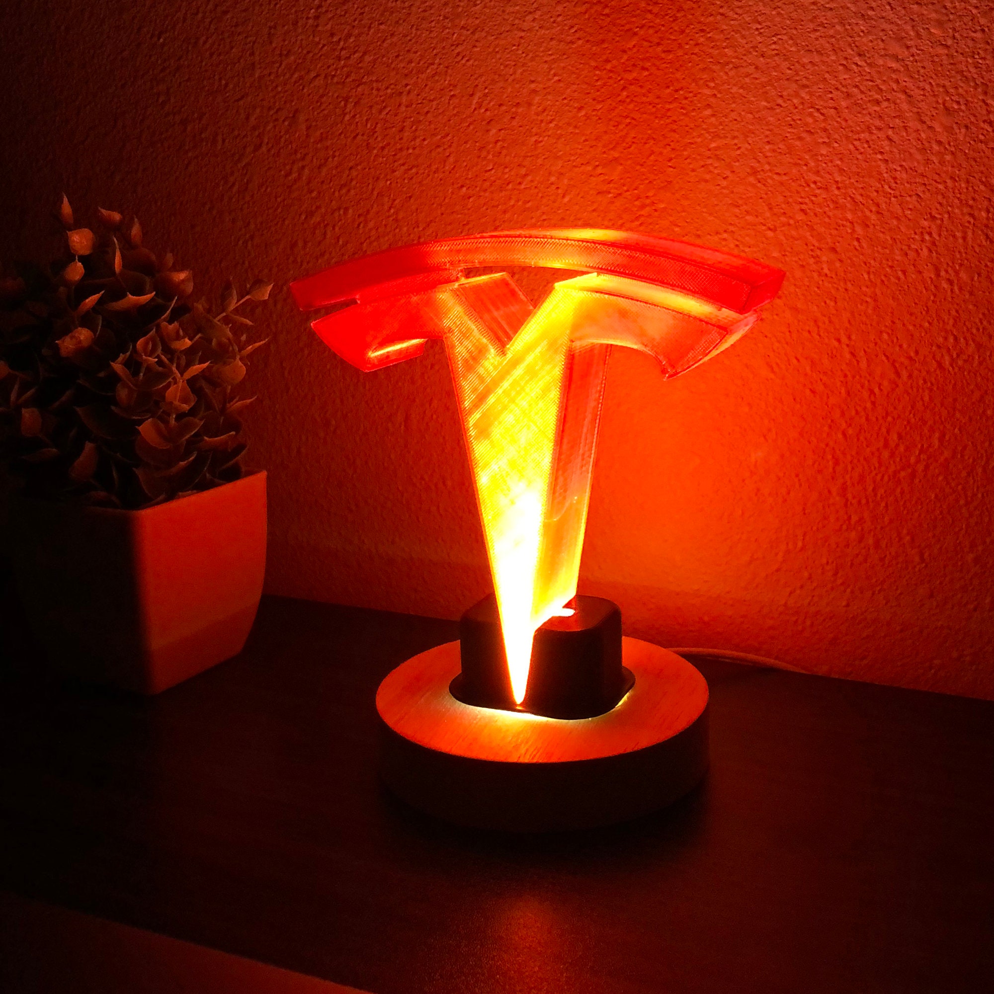 Tesla LED Emblem Lamp, 3D Printed - Etsy