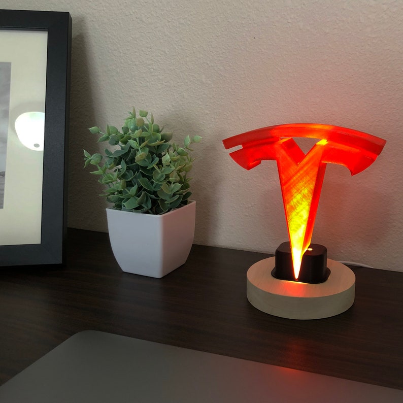 Tesla LED Emblem Lamp, 3D Printed - Etsy