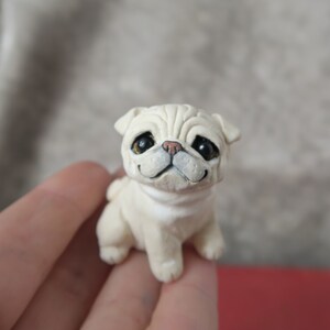 Little White Cream Pug Mini Resin Hand Sculpted and Cast Collectible - Etsy