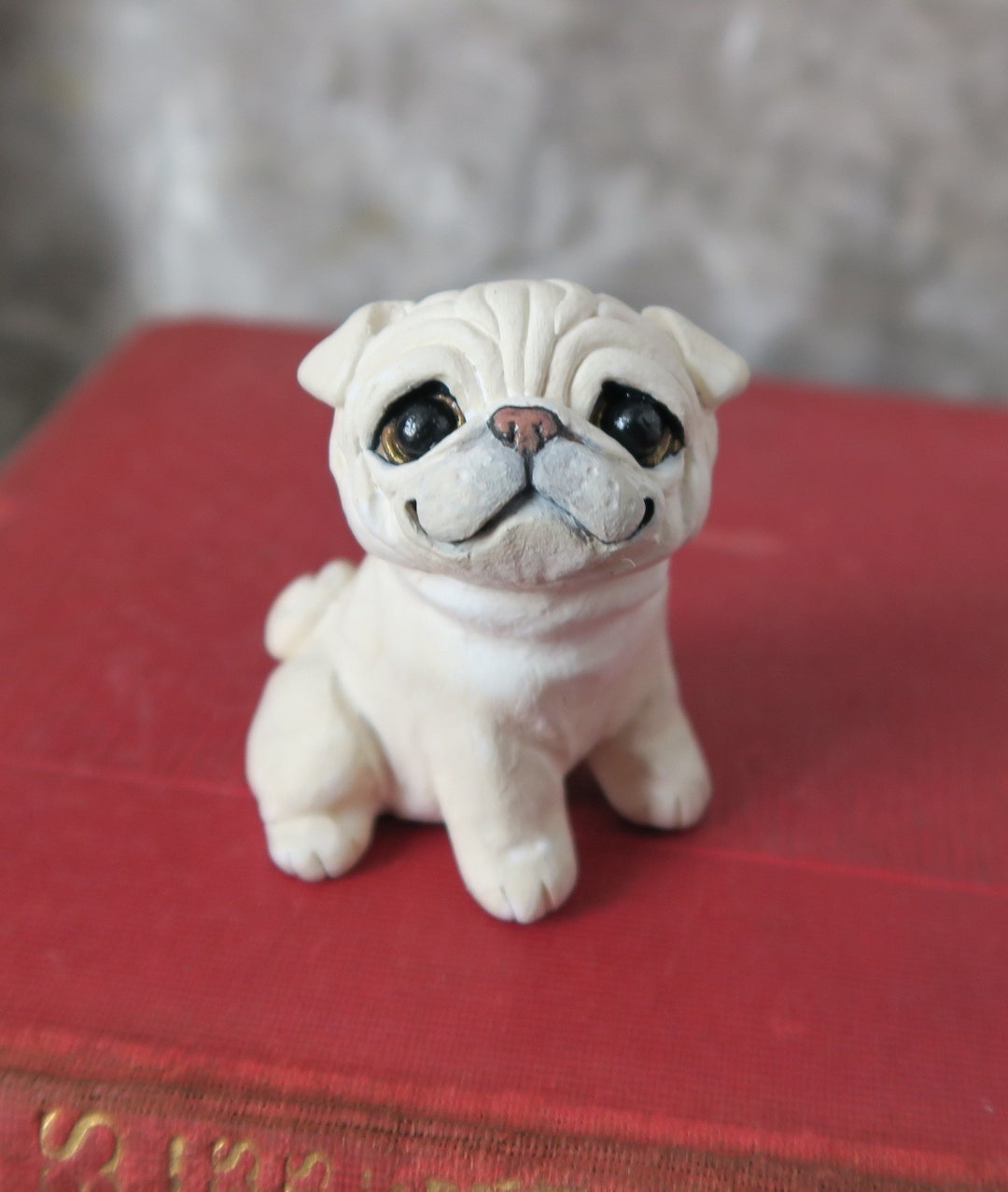 Little White Cream Pug Mini Resin Hand Sculpted and Cast Collectible - Etsy