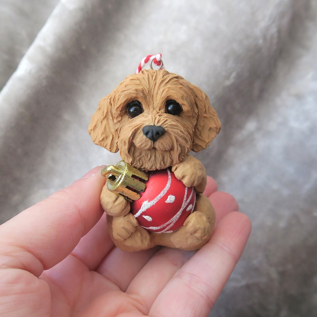 Labradoodle or Goldendoodle Christmas Ornament Hand Sculpted Furever ...