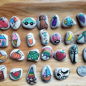 Alphabet Story Stones, Hand Painted Rocks(set of 26 Stones),story ...