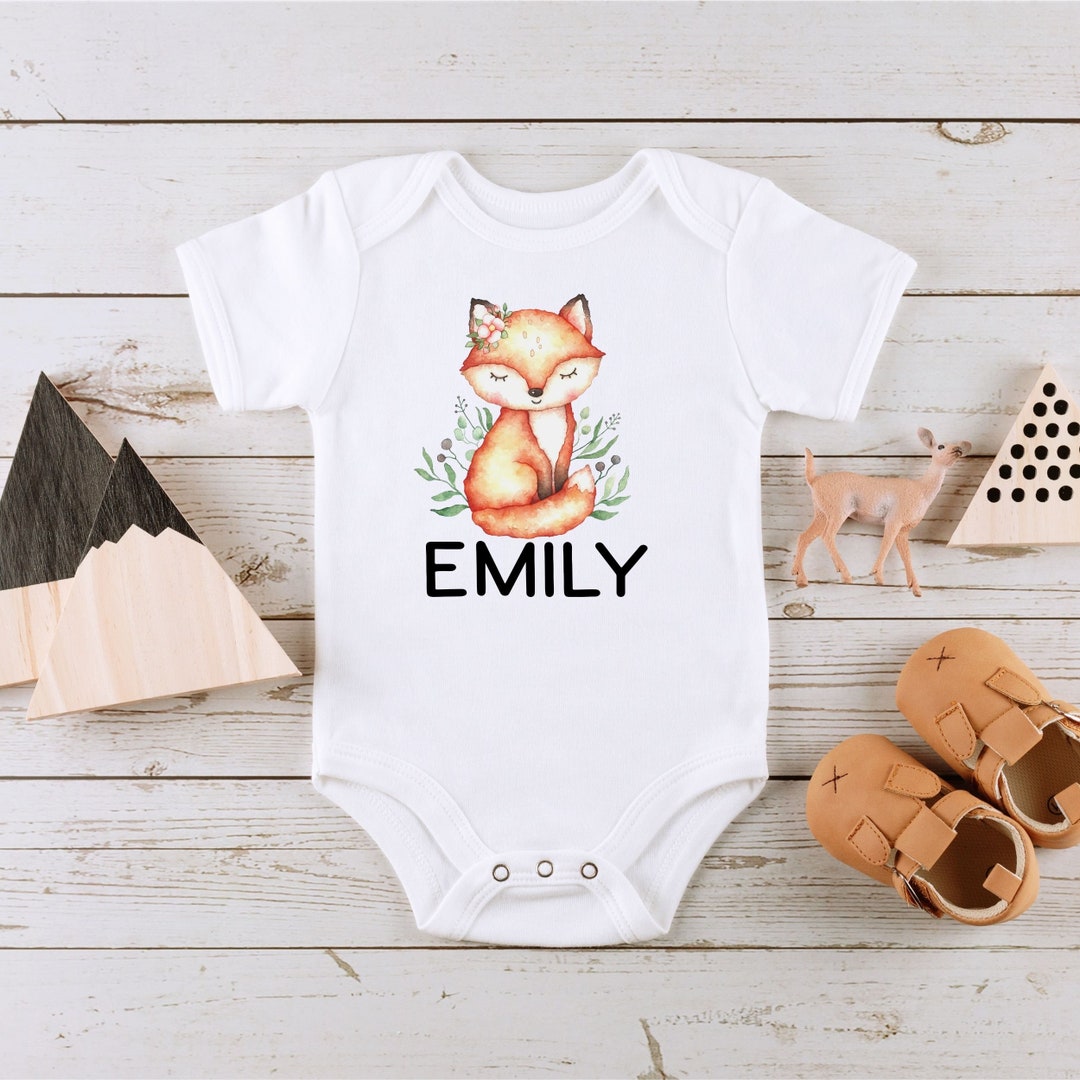 Personalized Baby Onesie® Custom Baby Onesie® Fox Baby Onesie® Cute ...