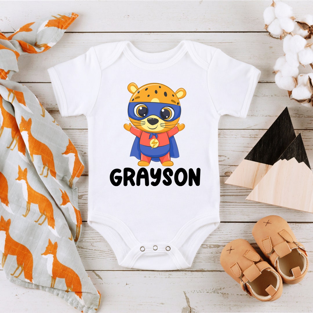 Personalized Baby Onesie® Custom Baby Onesie® Superhero Cheetah Baby ...