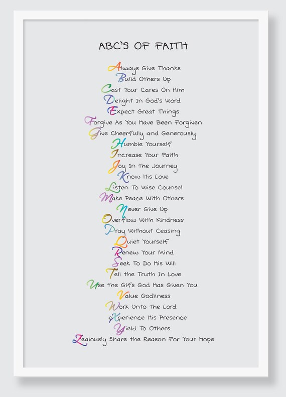 Abc's of Faith Wall Art Digital Prints Bible Verse - Etsy Canada