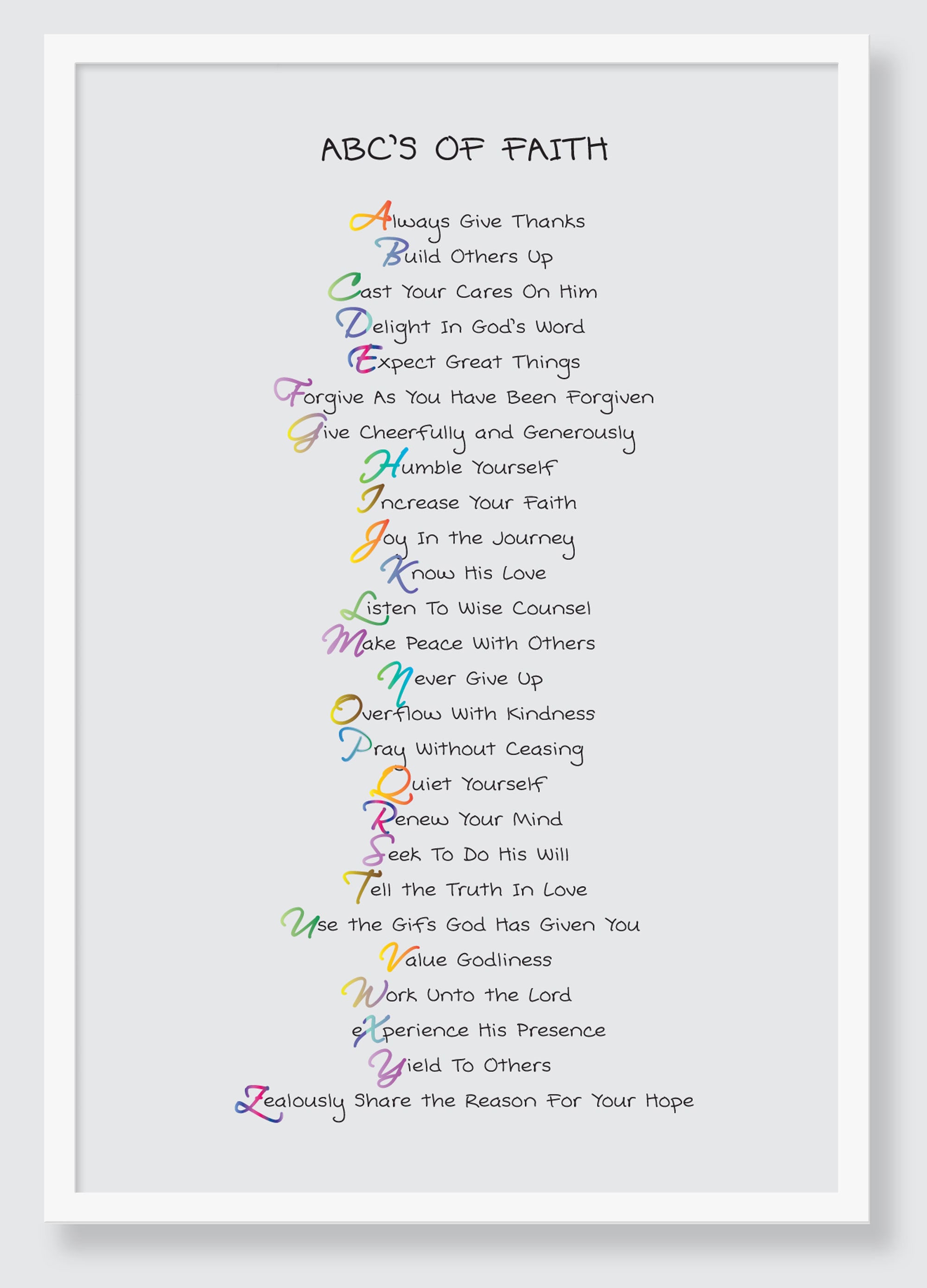 Abc's of Faith, Wall Art, Digital Prints, Bible Verse - Etsy