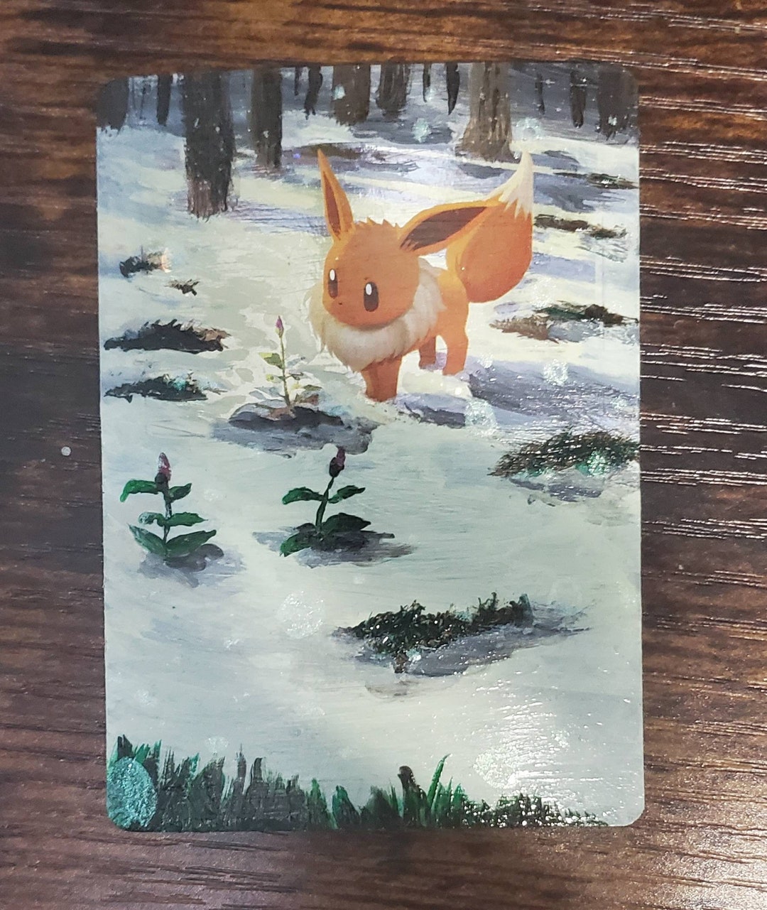 Painted Evee Pokémon Card - Etsy