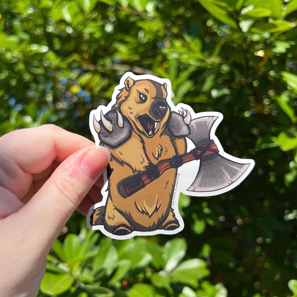 Viking Battle Marmot Sticker I Water Resistant I Tear-proof - Etsy