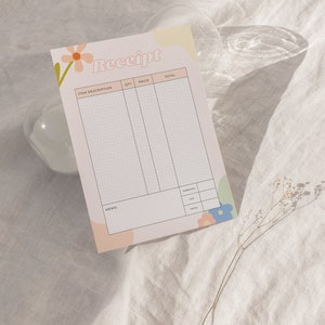 Cute Receipt Template Ediatble Canva Thank You Card - Etsy