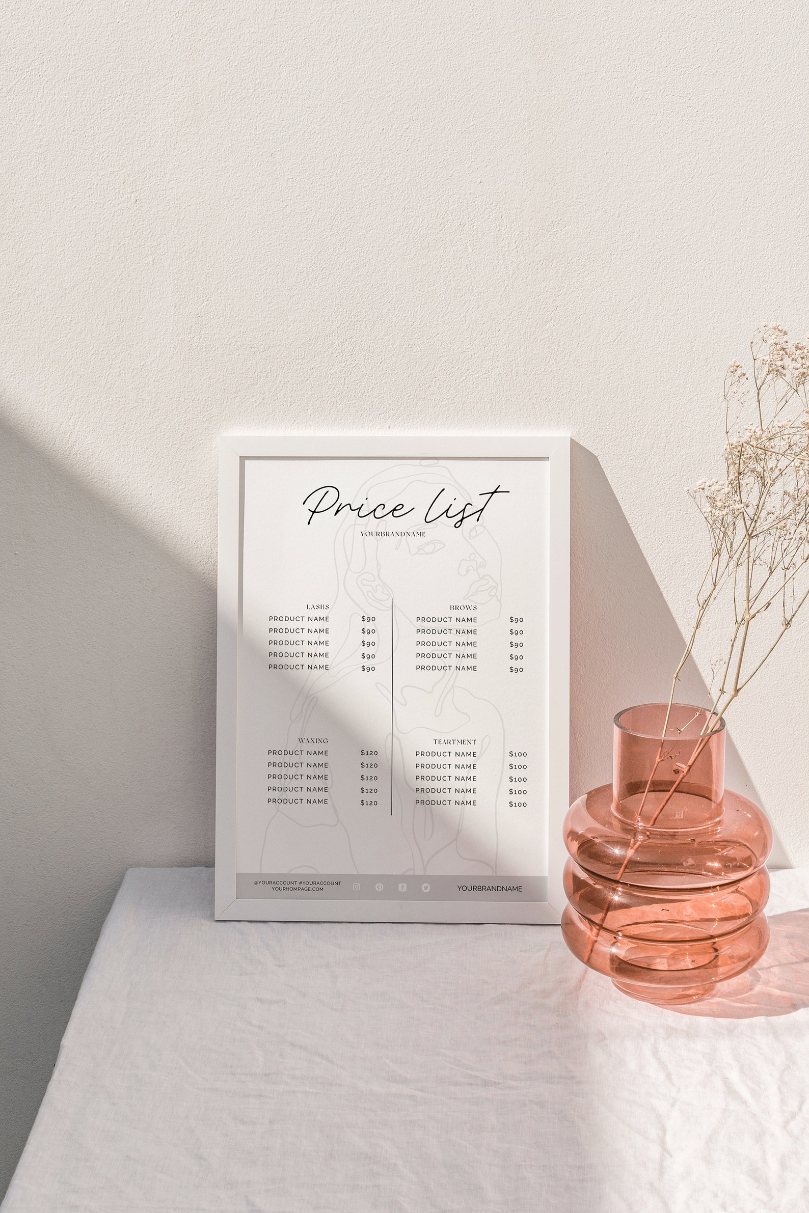 Modern Price List Template Canva Fully Editable Price - Etsy Canada