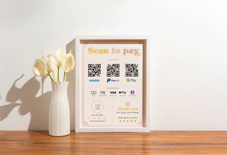 SET of 2 Price List & Scan to Pay Template Canva Editable - Etsy