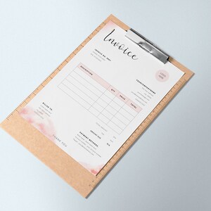 Peach Blush Pink Invoice Template Canva Editable Printable - Etsy Canada