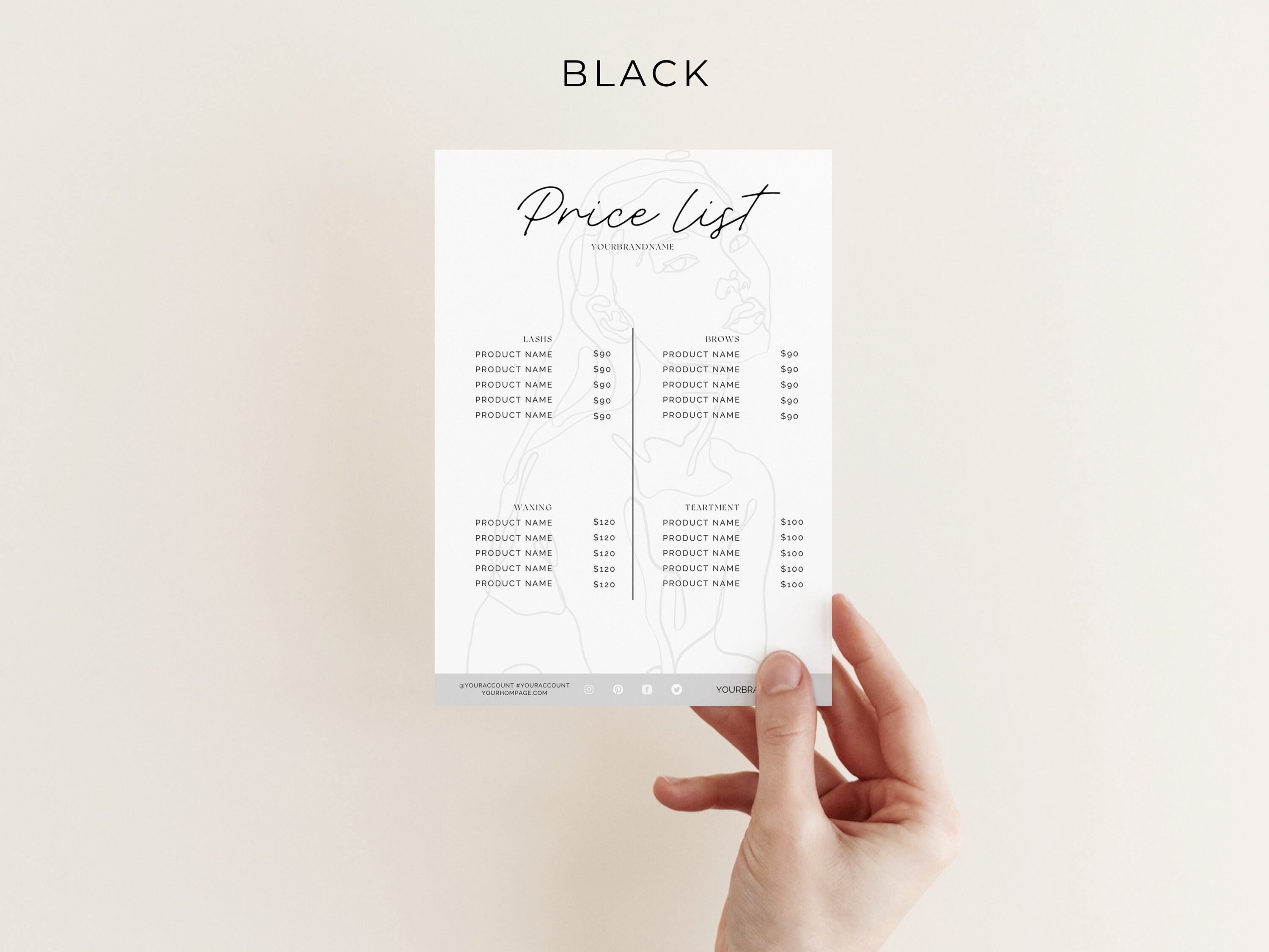 Modern Price List Template Canva Fully Editable Price - Etsy Canada