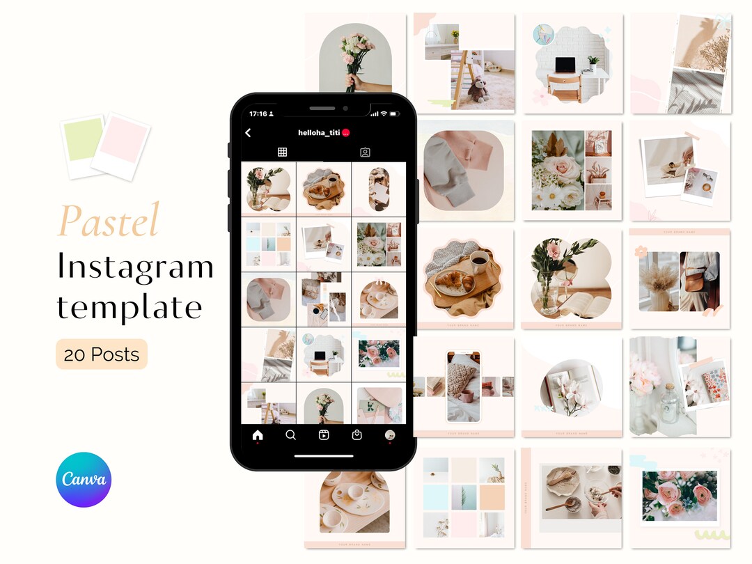Pastel Instagram Post Template Canva Cute Instagram Feed - Etsy Australia