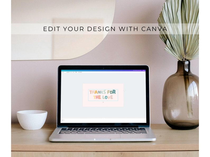 Rainbow Thank You Card Business Template Canva Editable - Etsy