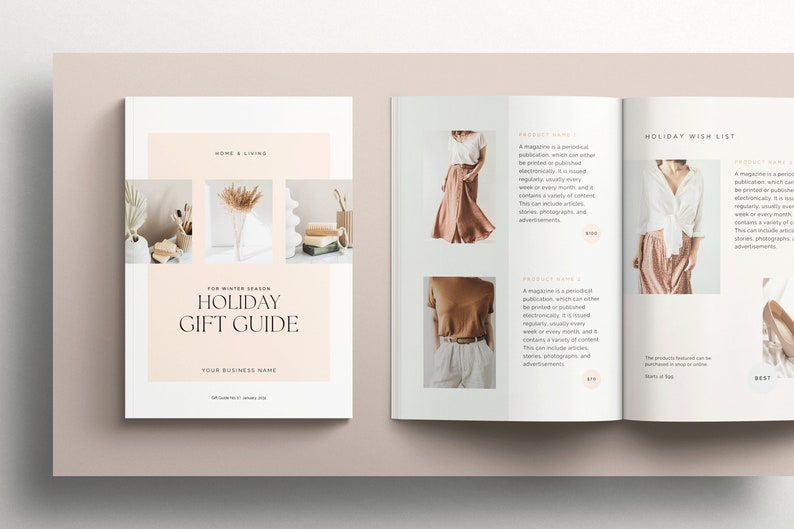 Holiday Gift Guide Template for Canva Editable Wholesale - Etsy