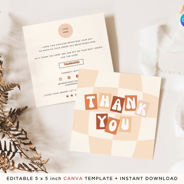 Retro Thank You Cards - Etsy