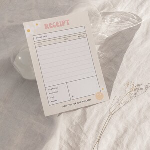 Modèle de reçu rétro Canva Simple, mignon Carte de remerciement ...