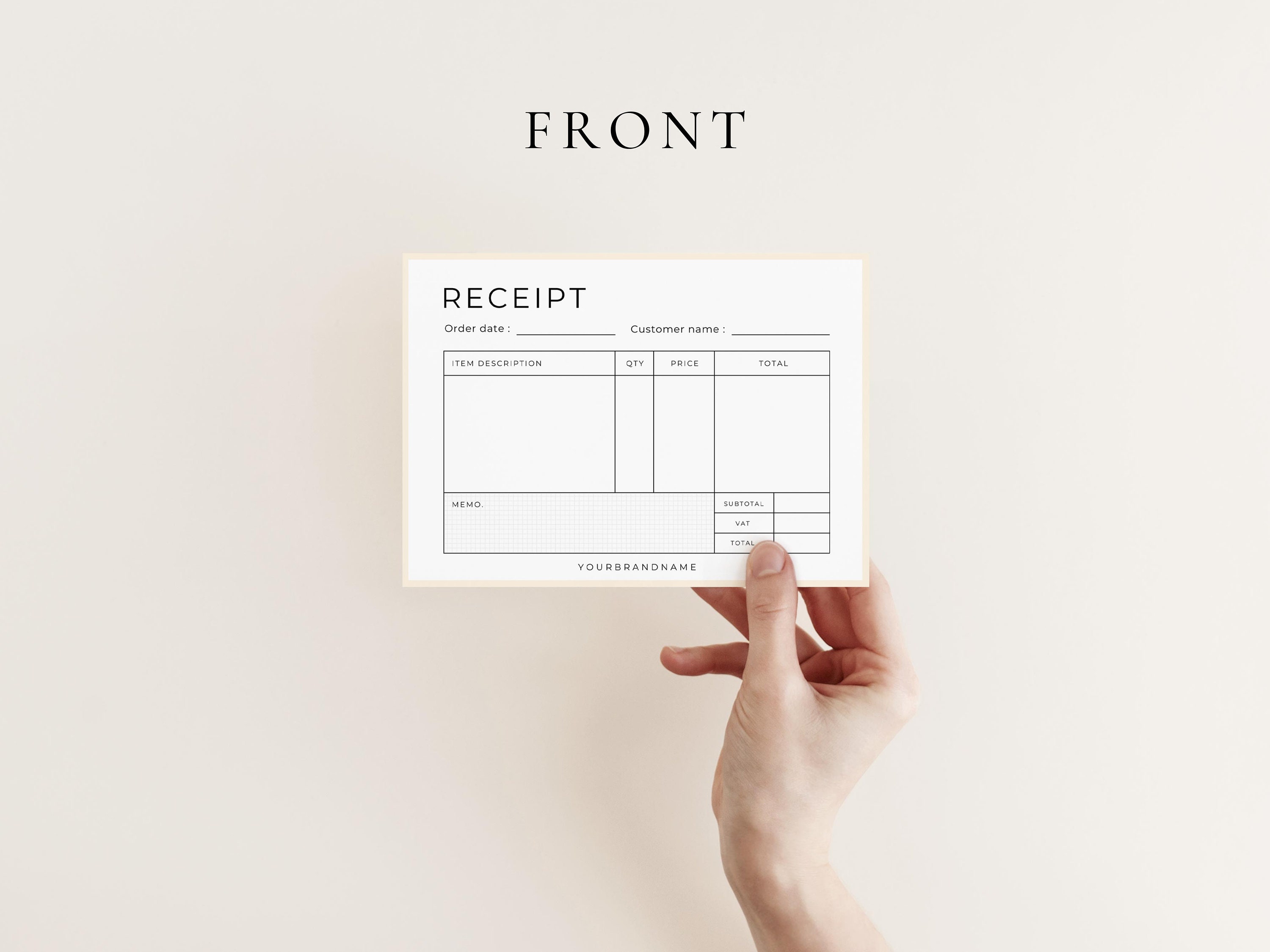 Editable Receipt Template for Business Thank You Card Canva - Etsy UK