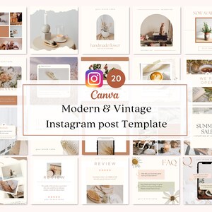 Vintage Instagram Post Template Canva Modern Instagram Feed - Etsy