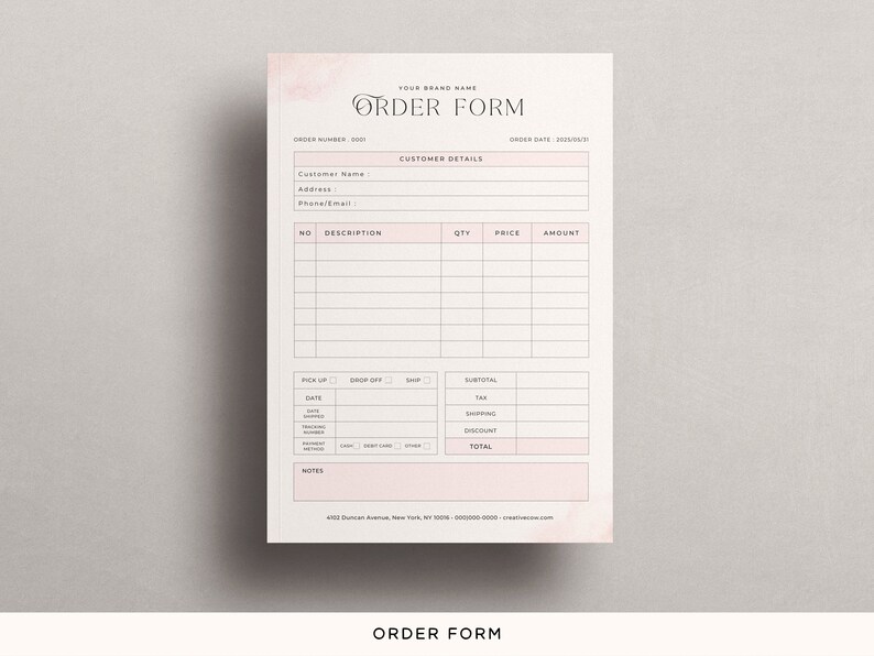 Editable Order Form Template Bundle Canva Printable - Etsy