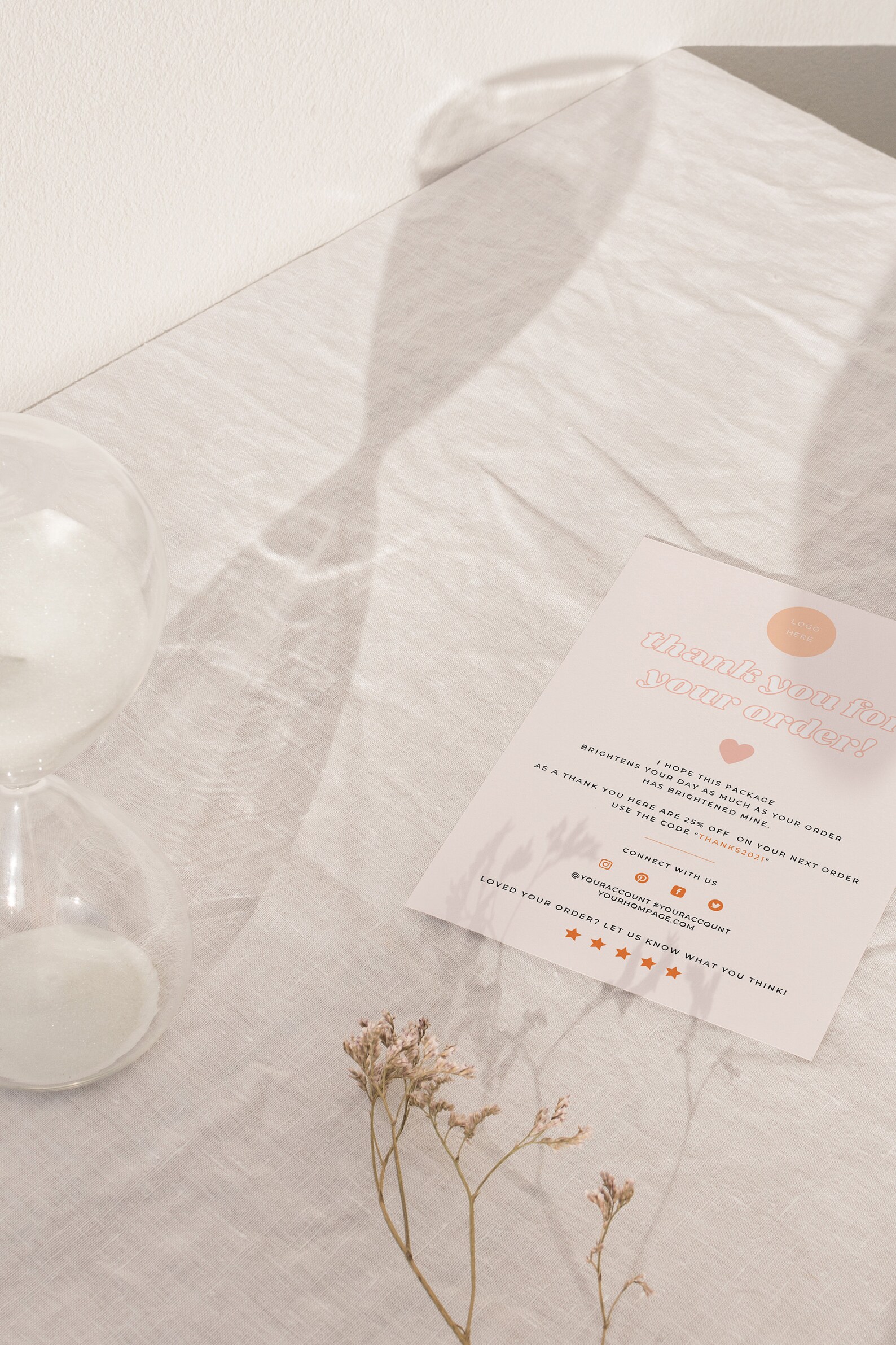 Cute Receipt Template Ediatble Canva Thank You Card - Etsy