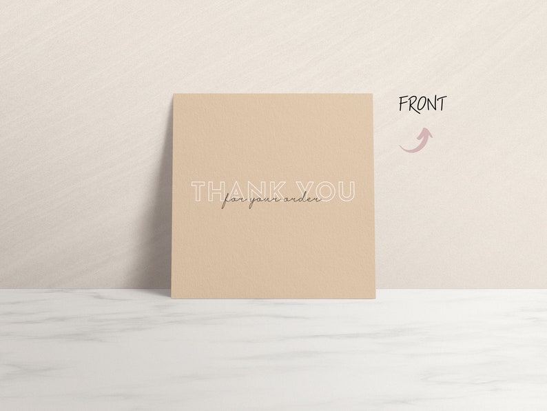 Square Thank You Card Business Template Canva Editable - Etsy