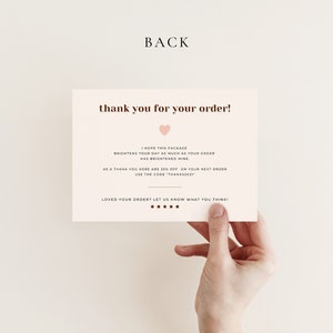 Modern Receipt Template Canva Thank You Card Editable - Etsy