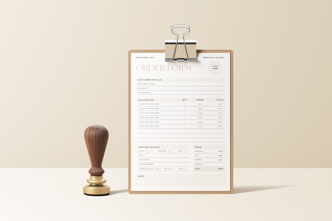 Simple Order Form Template Canva Editable Printable | Etsy