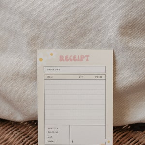 Modèle de reçu rétro Canva Simple, mignon Carte de remerciement ...