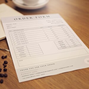 Simple Gray Order Form Canva Template , Editable, Printable, A4, US ...