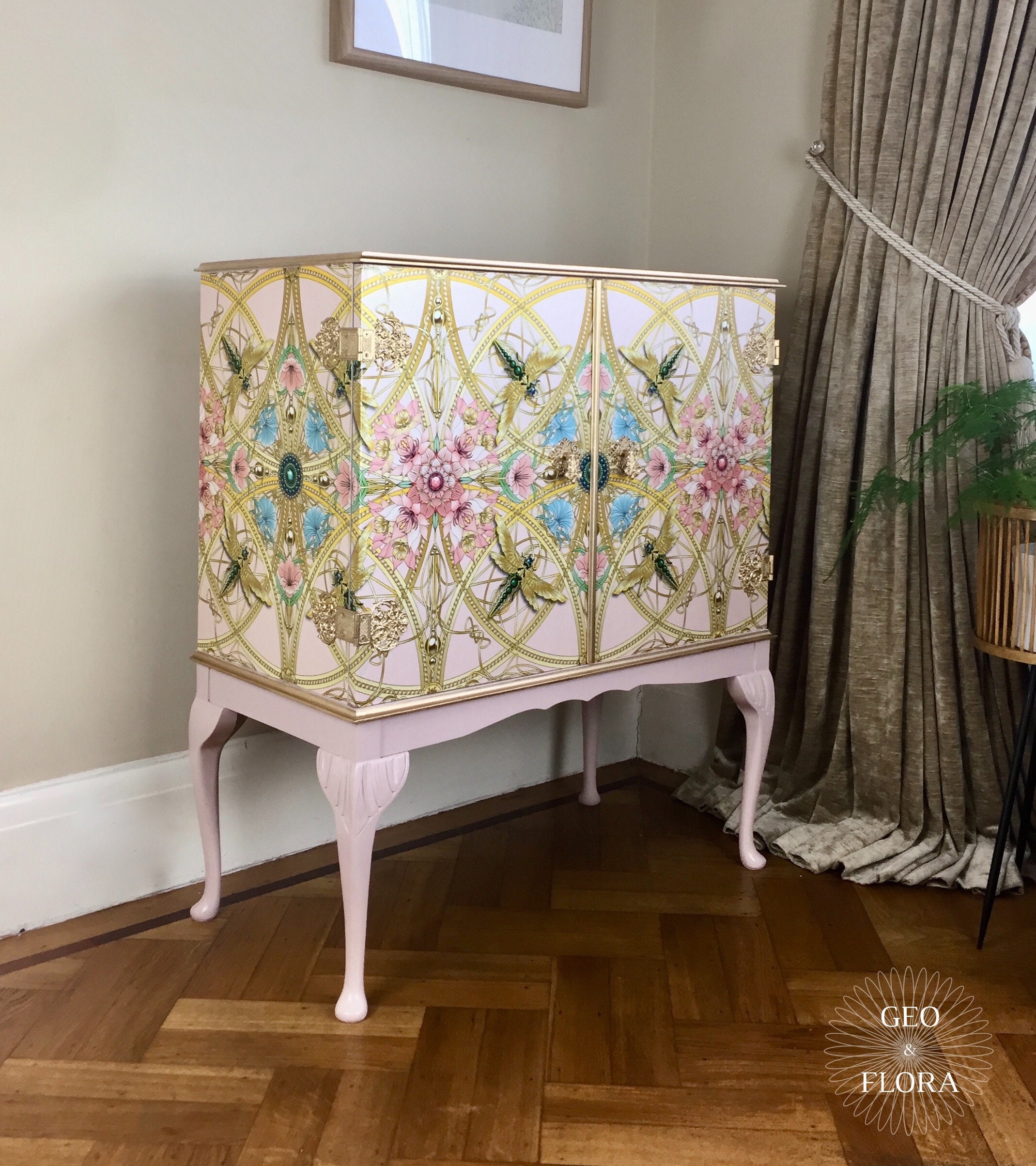 Small Pink Sideboard Cabinet Vintage Drinks Cabinet Gin - Etsy UK