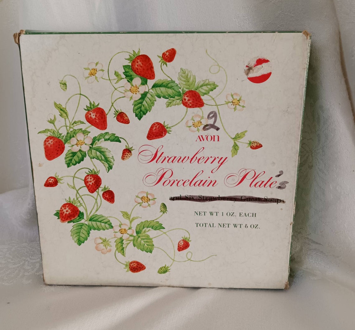 Avon Collectables Vintage Plate Avon Plate Strawberry - Etsy