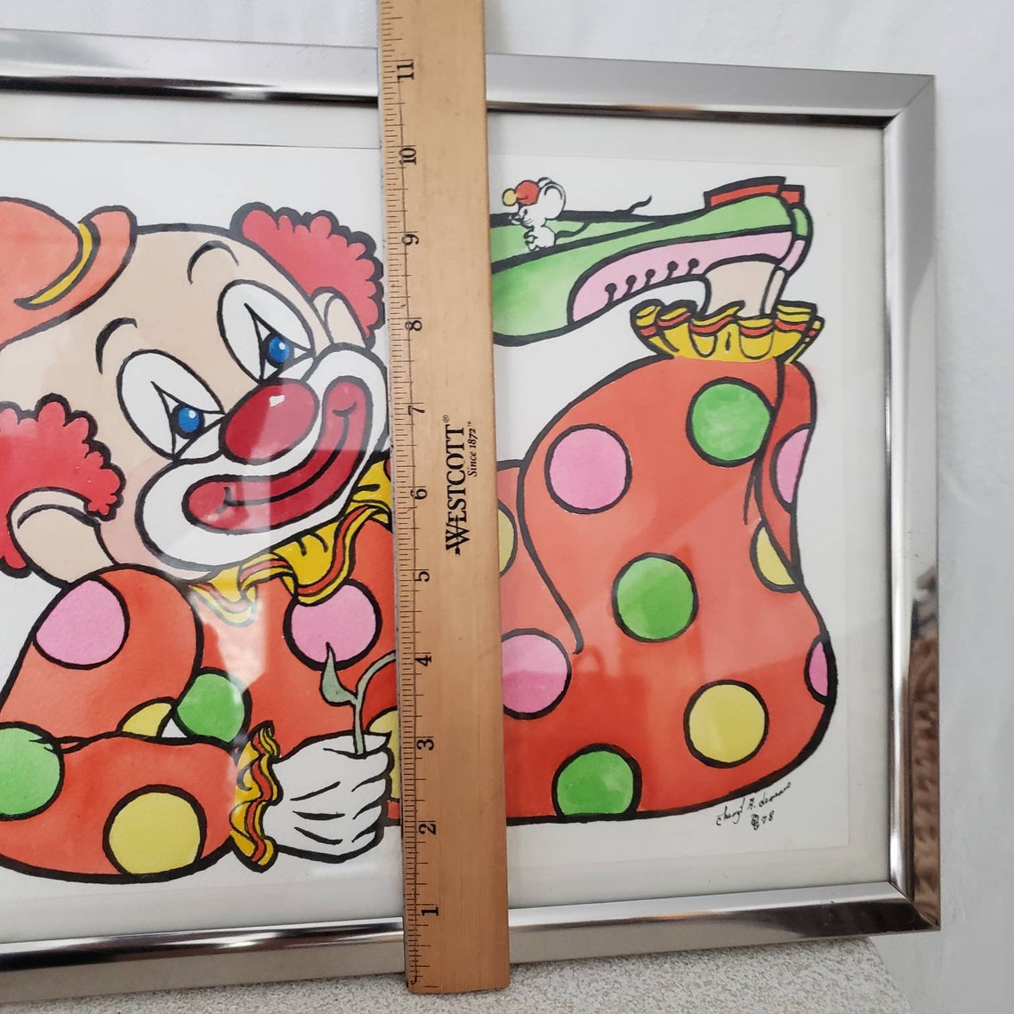 Clown Vintage Collectables Signed Clown Art Framed Clown - Etsy