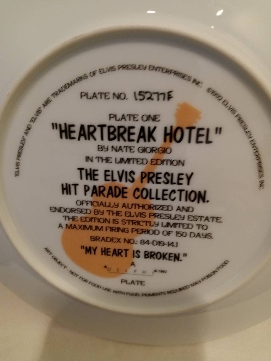 Vintage Plate Elvis Presley Collection Elvis Plate | Etsy