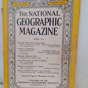 Magazine, Vintage National Geographic Magazine, Vintage Magazine, April ...