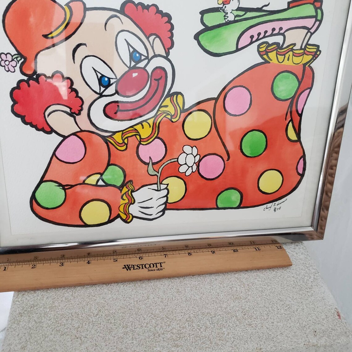 Clown Vintage Collectables Signed Clown Art Framed Clown - Etsy