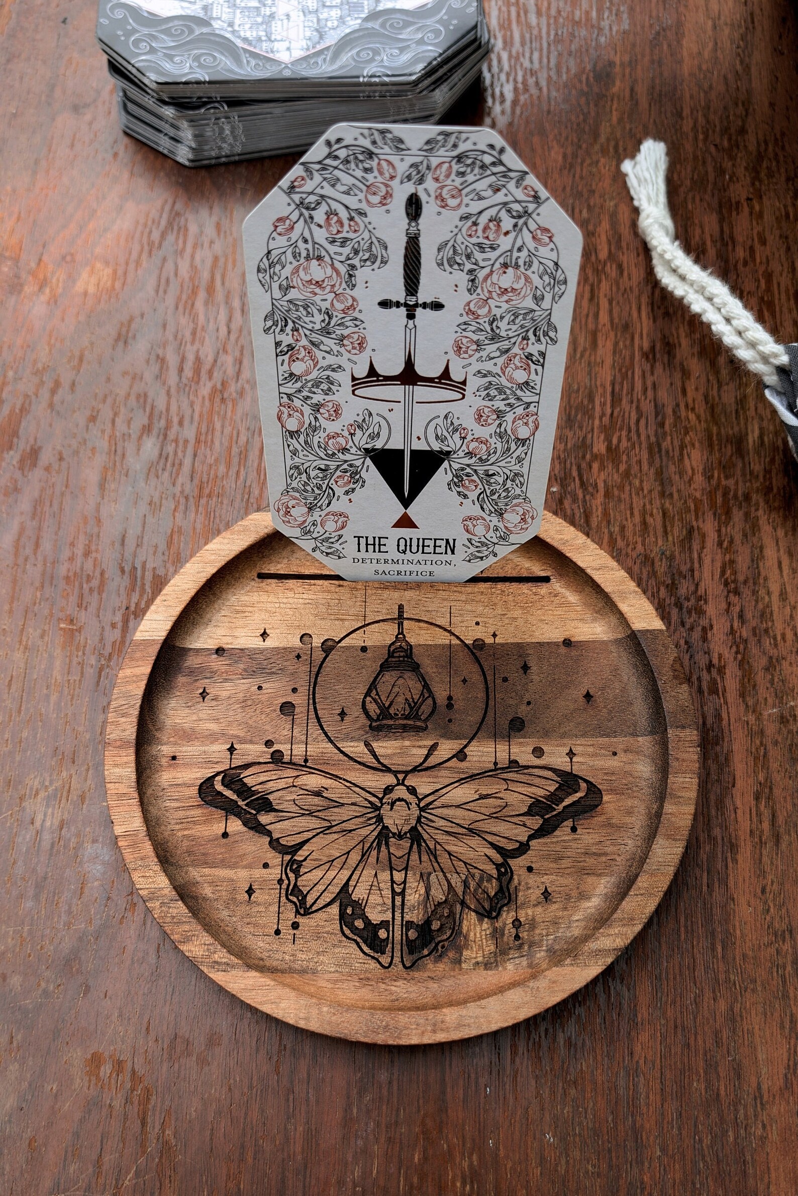 Wooden Moth Tarot Card of the Day Holder - Etsy