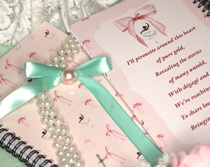 Ballerina Journal, Ballet Notebook, Dance Gift, Love to Dance, Pink Bow ...