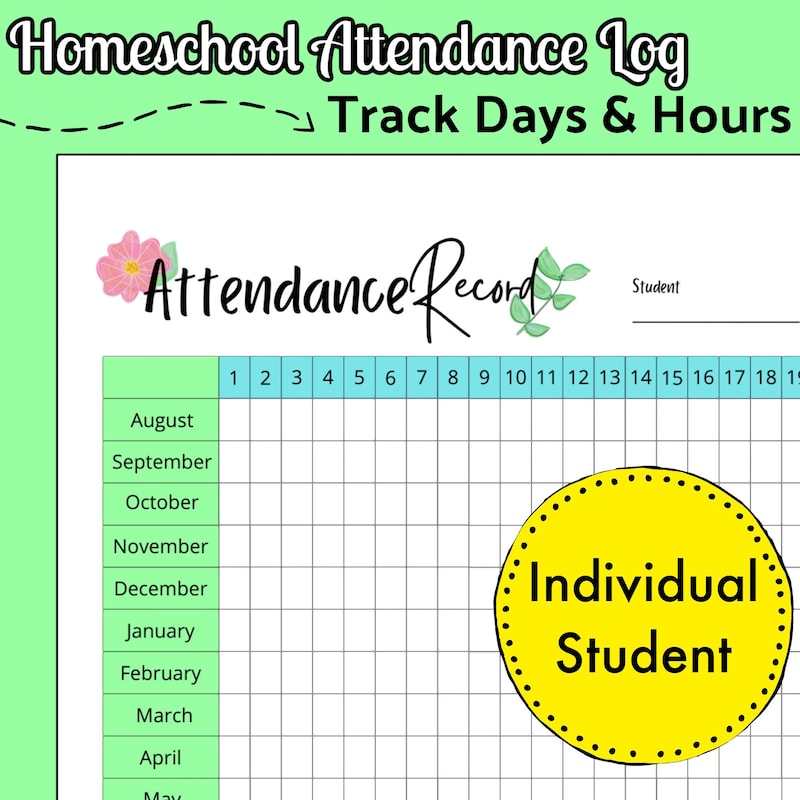 Homeschool Attendance Record - Etsy