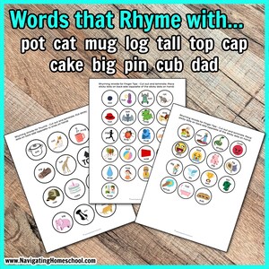 Rhyming Words, Objects, and Pictures - Rhyming Pairs Activity for ...