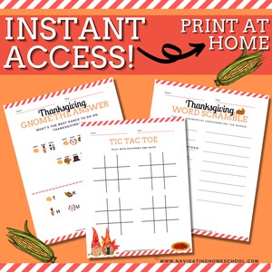 Thanksgiving Activity Packet Printable, Word Search, Crossword Puzzle ...