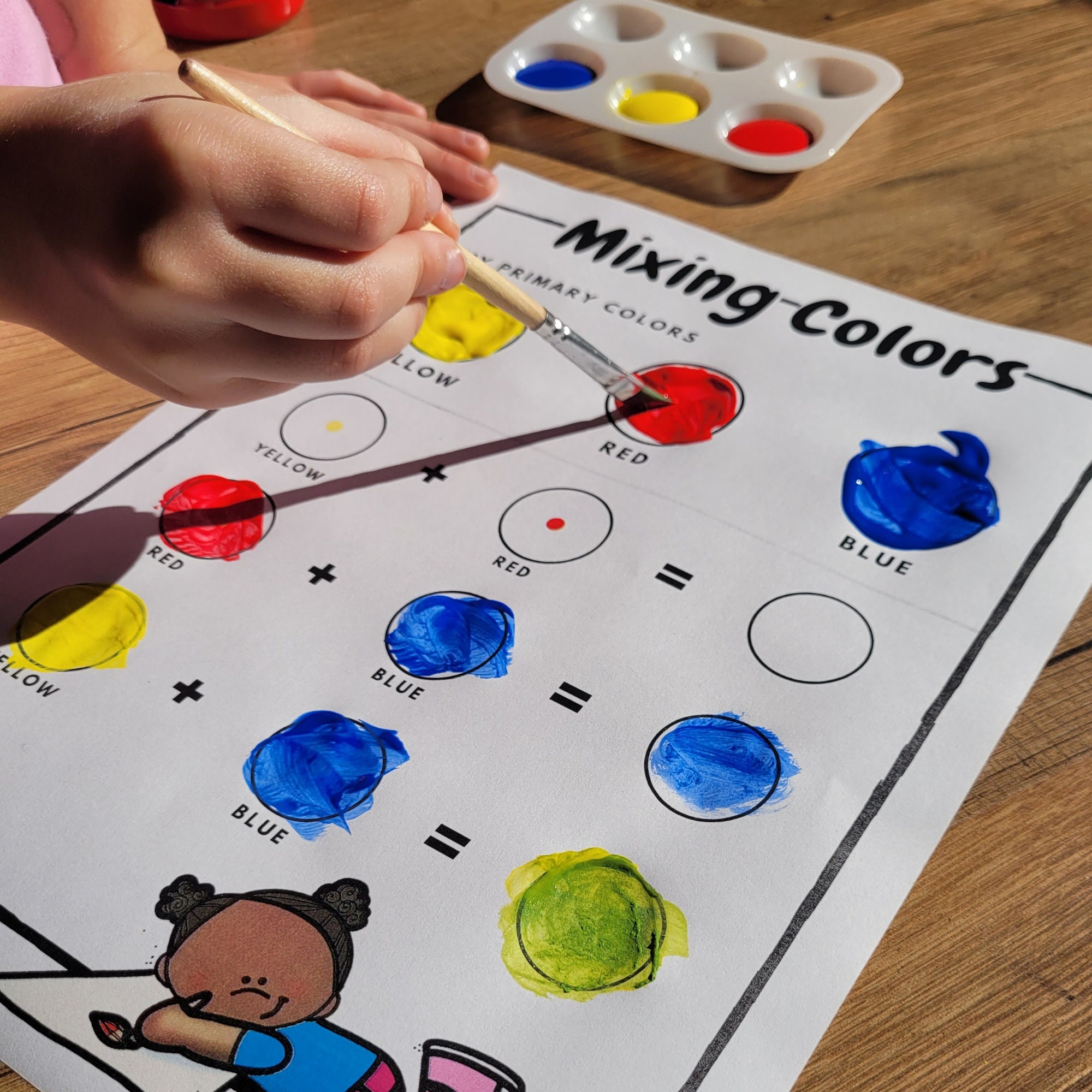 Primary Colors Secondary Colors Art Class Worksheet, Finger Painting ...