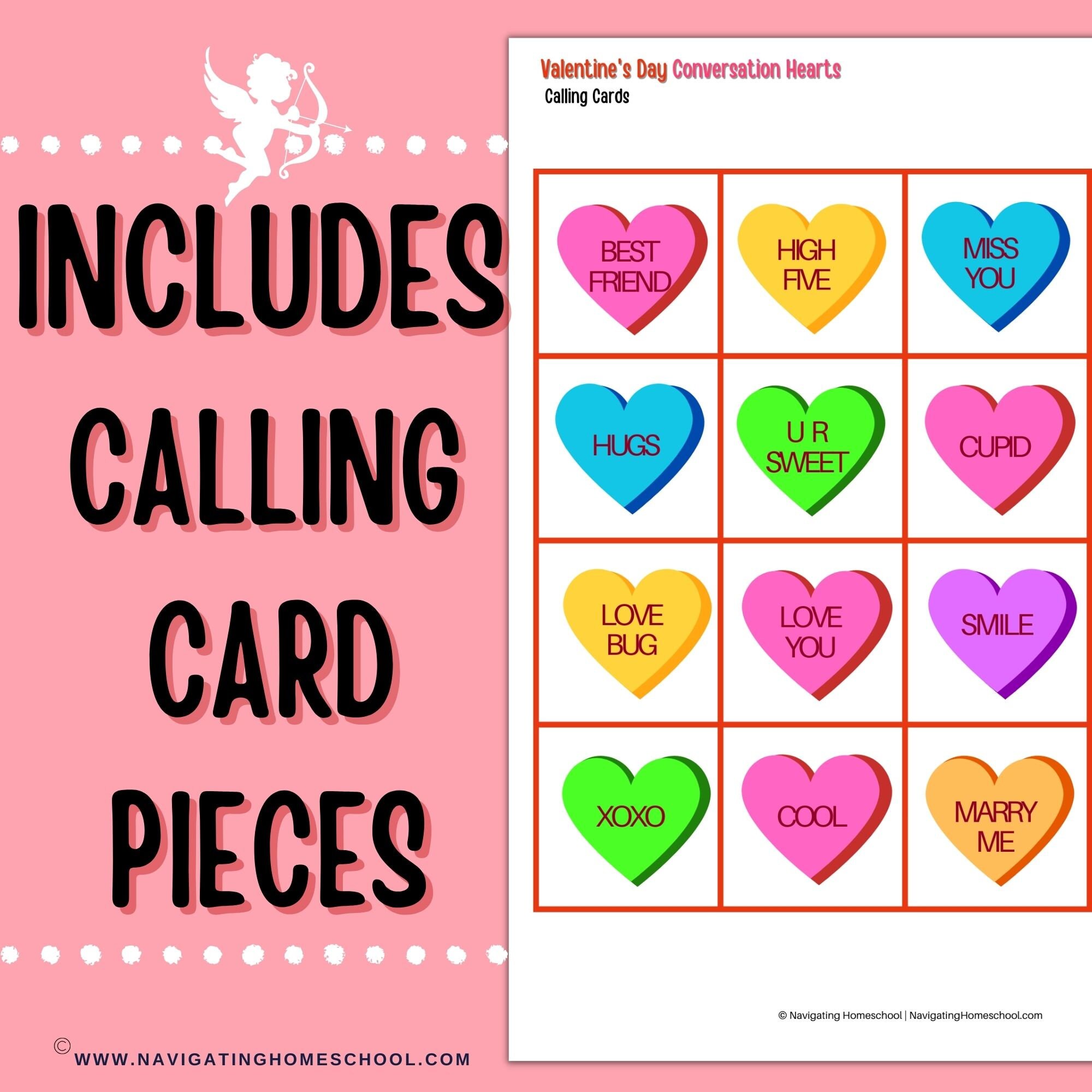 Valentine's Day Bingo With Conversation Hearts for Kids, Valentines ...