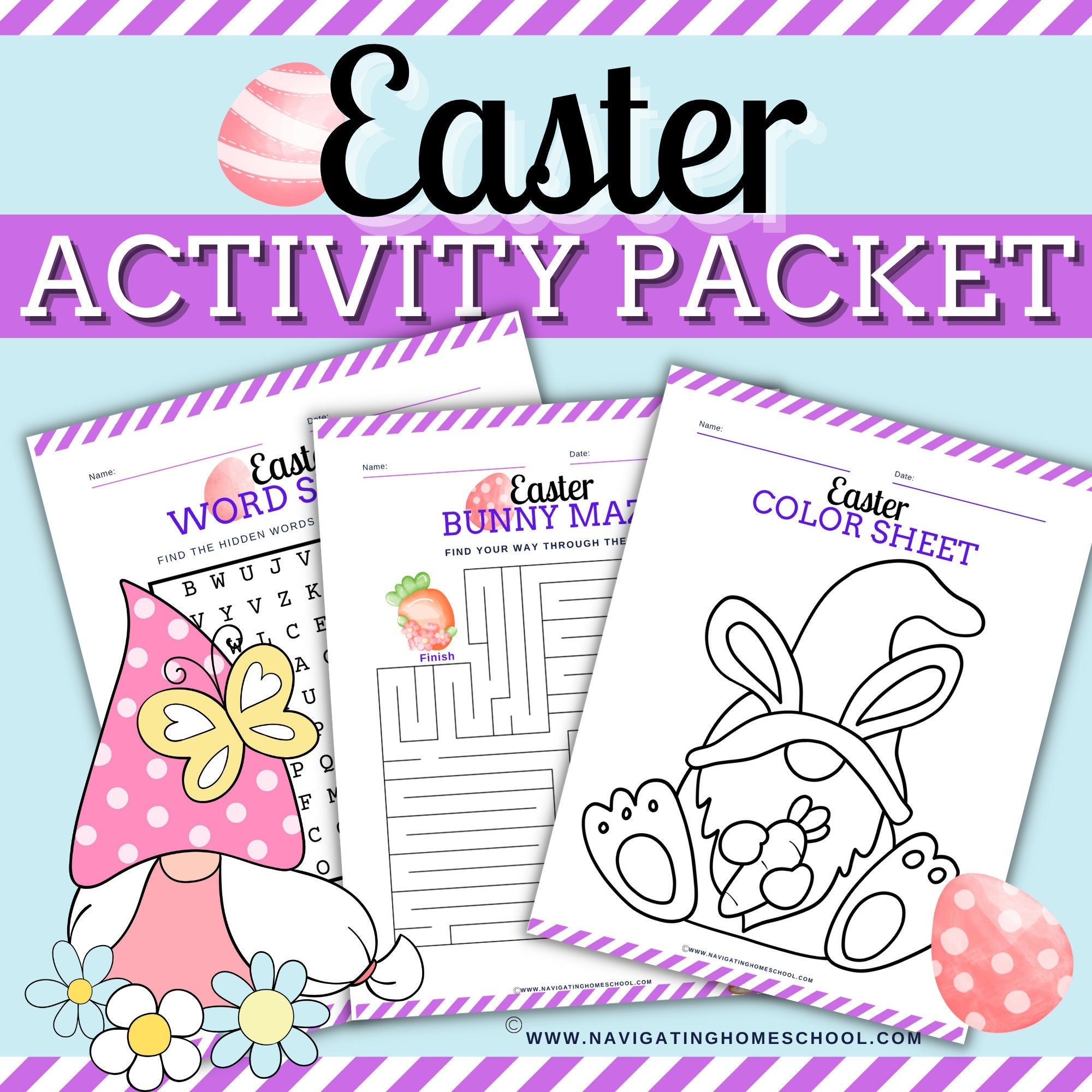 Easter Activity Sheets Packet, Word Searches, Cross Word, Coloring ...