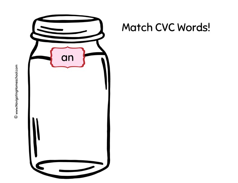 CVC Word Printable, Word Families, Busy Binder, Preschool, Kindergarten ...