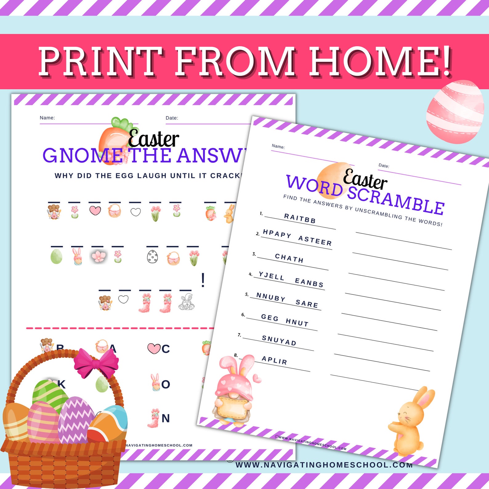 Easter Activity Sheets Packet, Word Searches, Cross Word, Coloring ...